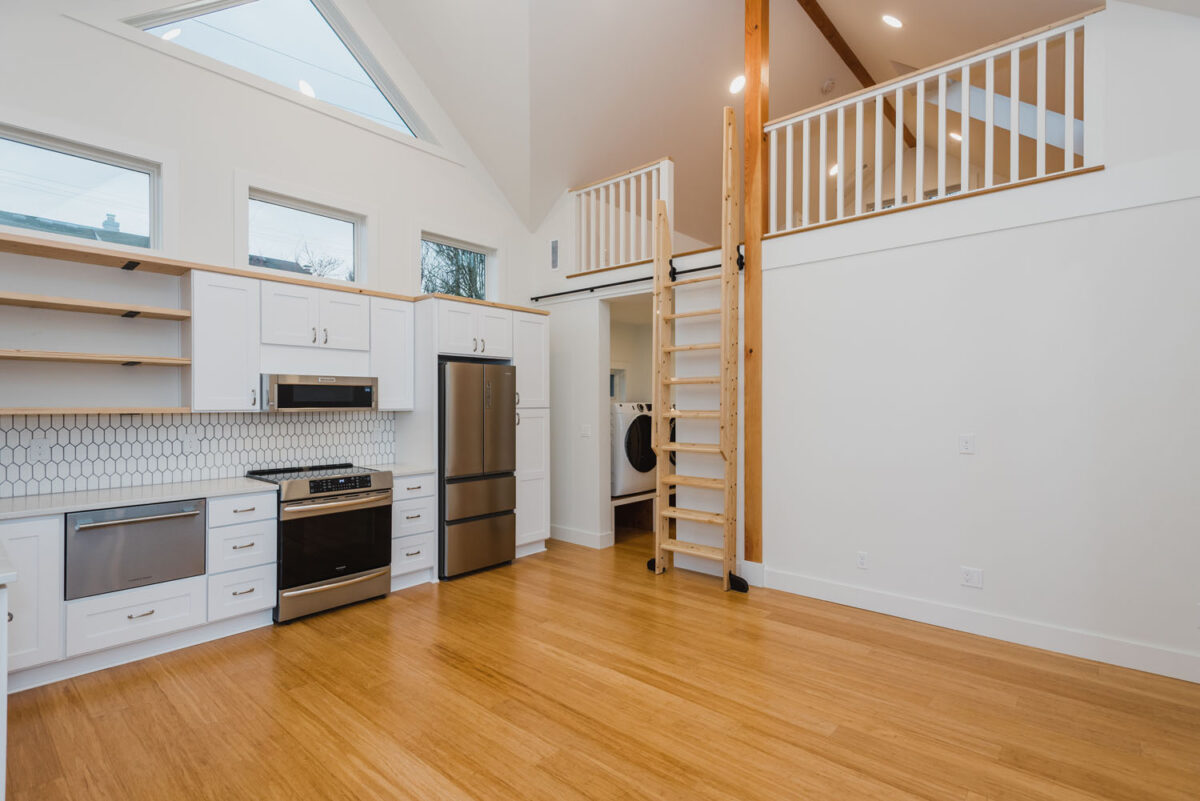 Vaulted ADU with Loft in Portland by SQFT Studios